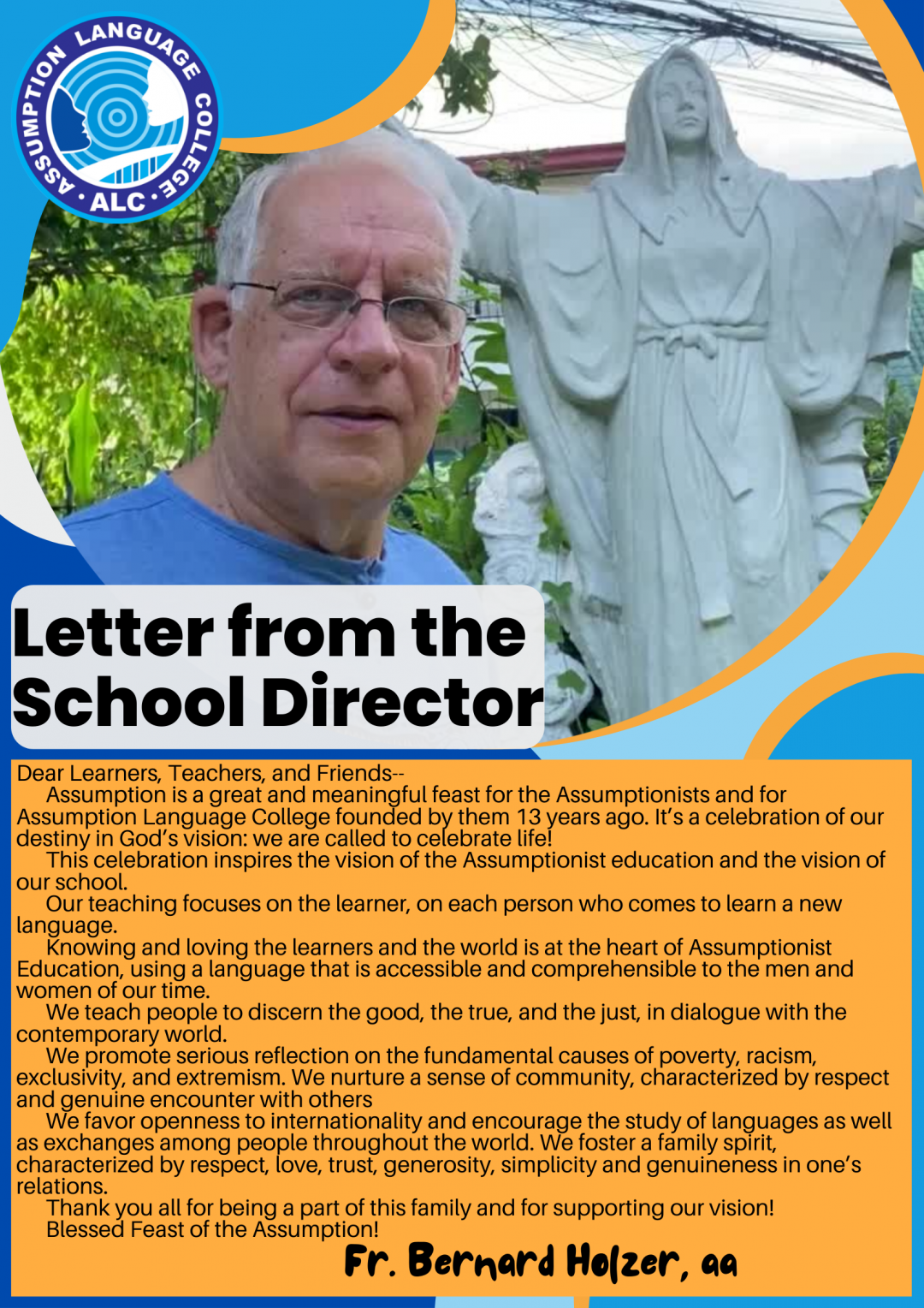 Letter from the School Director – 15 August 2022 – ASSUMPTION LANGUAGE ...
